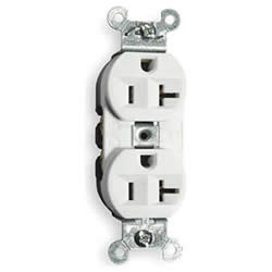 Hubbell 5362-W White 20A 125V Duplex Receptacle - Finder Groove Face ...