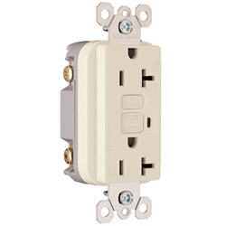 Pass & Seymour 2095LA GFCIReceptacle, 10kA SCCR,20A/125VAC, Light ...