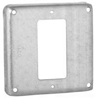 Crouse-Hinds TP513 4" Square Surface Cover, (1) GFCI Receptacle, 1/2 ...